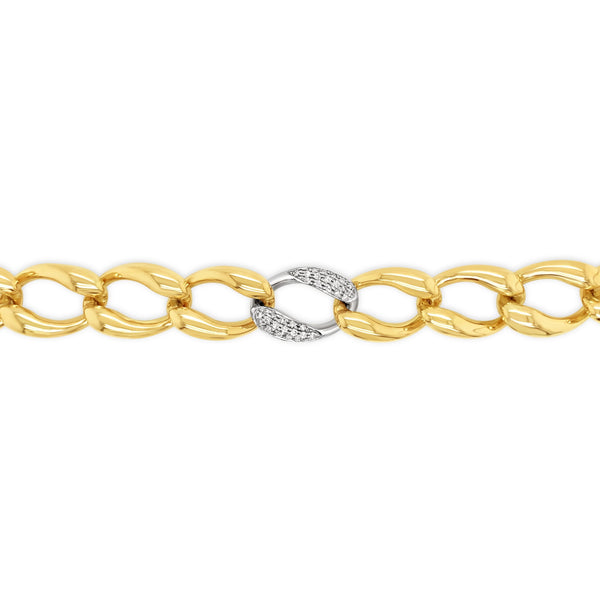 Two-Tone Oval Link Diamond Bracelet – Amor Fine Jewelry Two-Tone Oval Link Diamond Bracelet – Amor Fine Jewelry