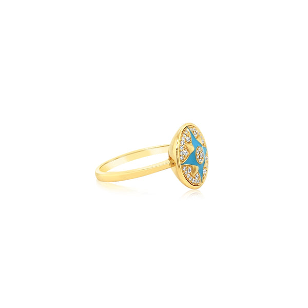 Diamond and Blue Enamel Star Ring – Amor Fine Jewelry
