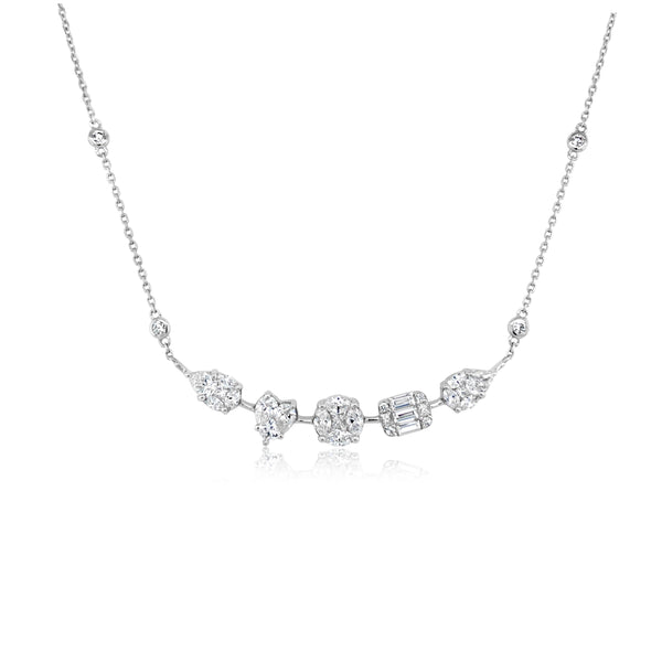 Multi Shape Diamond Illusion Bar Pendant on Diamond by the Yard Chain ...