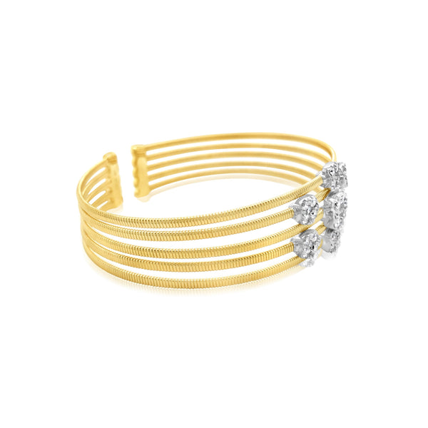 Five Row Diamond-Studded Wired Bangle – Amor Fine Jewelry