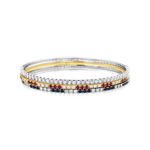White Gold Diamond Stack Bangle – Amor Fine Jewelry