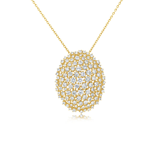 Large Diamond Cluster Oval Pendant – Amor Fine Jewelry