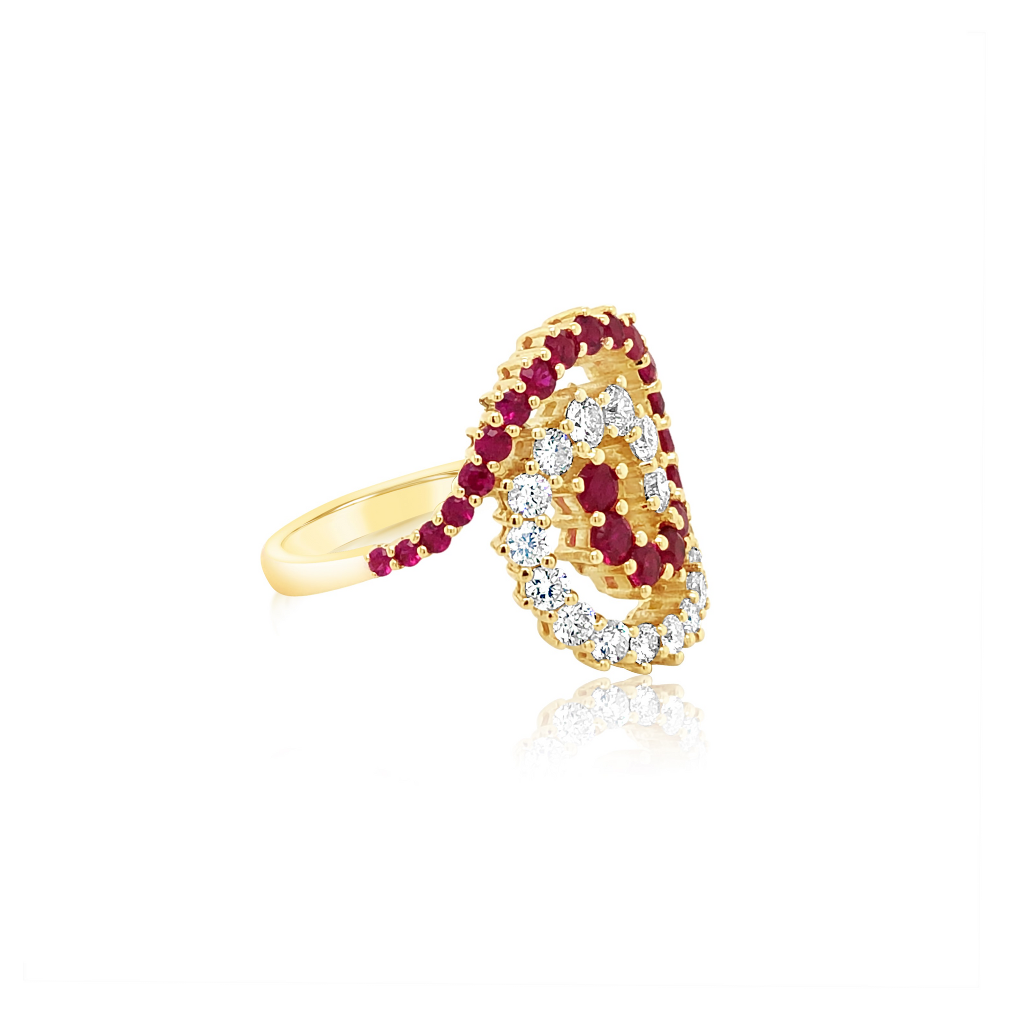 Diamond and Ruby Swirl Ring – Amor Fine Jewelry