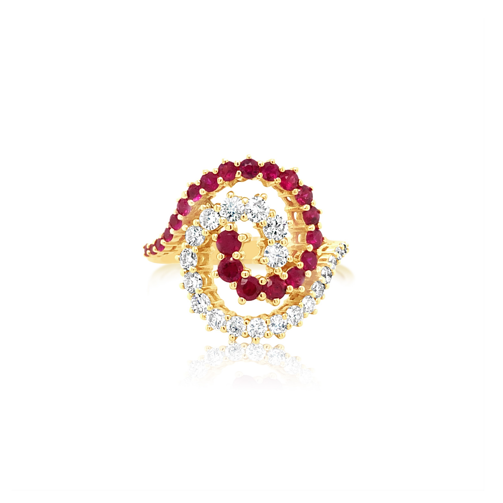 Diamond and Ruby Swirl Ring – Amor Fine Jewelry